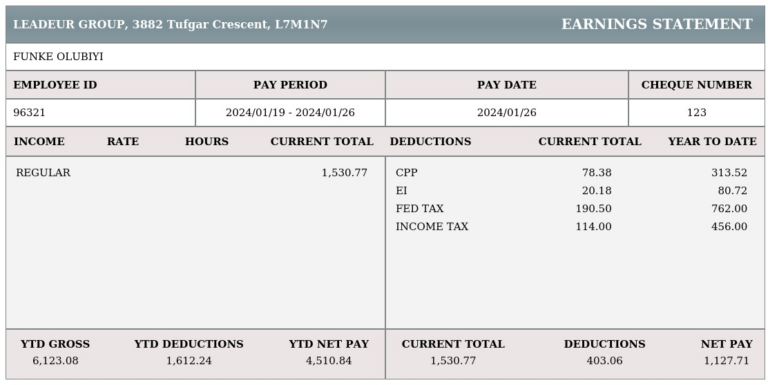 Understand Canadian pay stub deduction - Canadian Online Pay Stub Generator